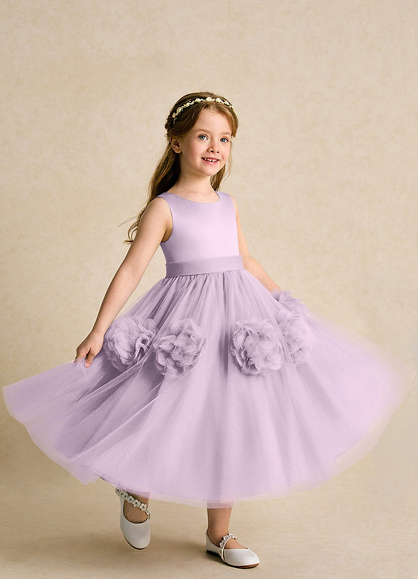 Azazie Vola Frosted Lilac Ball-Gown Sleeveless Tulle Dress | Azazie