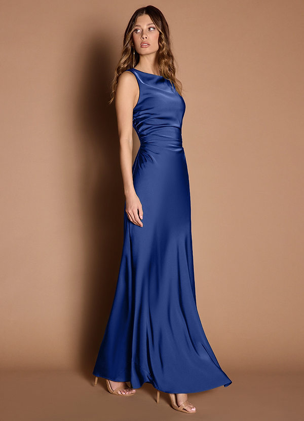 Evadne Royal Blue Open Back Dress | Azazie CA
