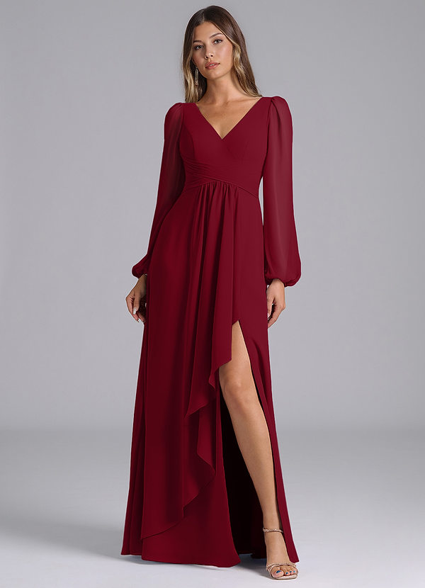 Lily Merlot Maxi Dress | Azazie UK