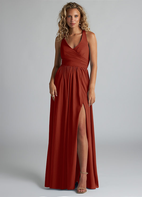 Azazie Kecia Rust Bridesmaid Dresses | Azazie CA