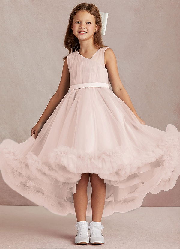 Azazie Lottie Rose Petal A-Line One Shoulder Satin Dress | Azazie