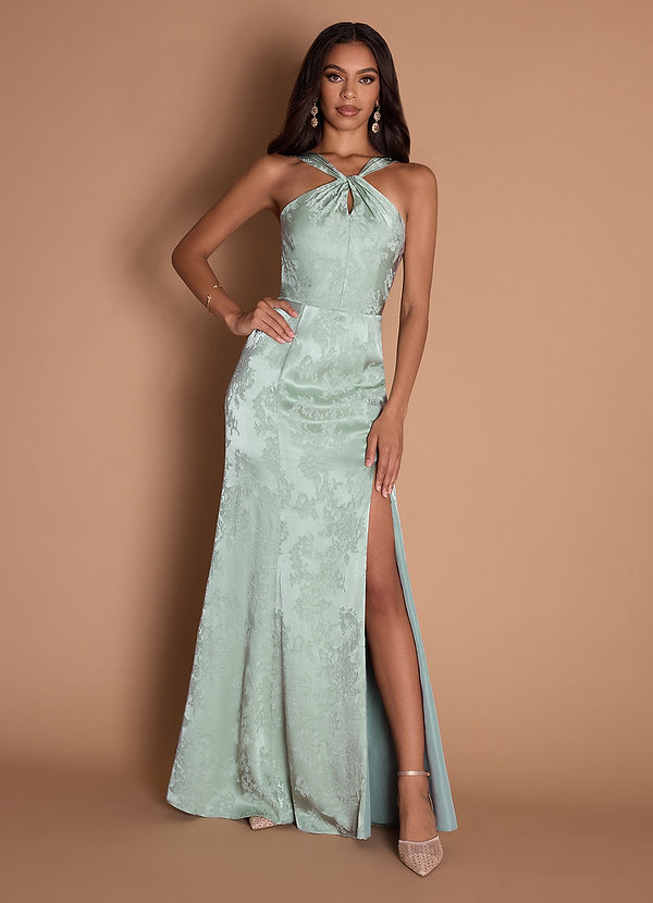 Daniela Soft Green Maxi Dress | Azazie CA