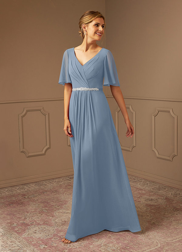 Azul Polvoriento Azazie Tricia vestidos de madre de la novia | Azazie