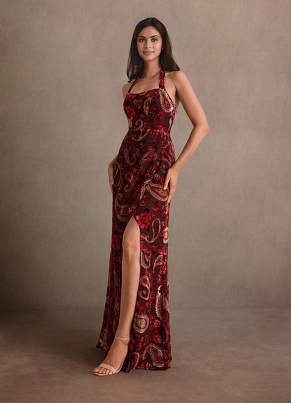 Selina Red Multi Maxi Dress | Azazie CA