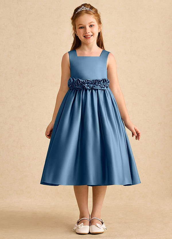 Azazie Peaches Bermuda A-Line Bow Matte Satin Dress | Azazie CA