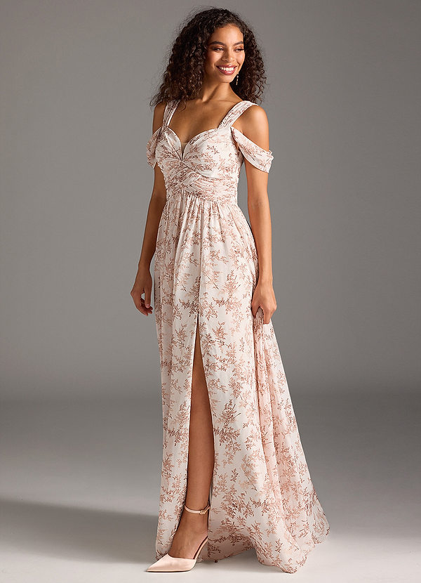 Azazie Lianne Pink Fern Floral Bridesmaid Dresses | Azazie CA