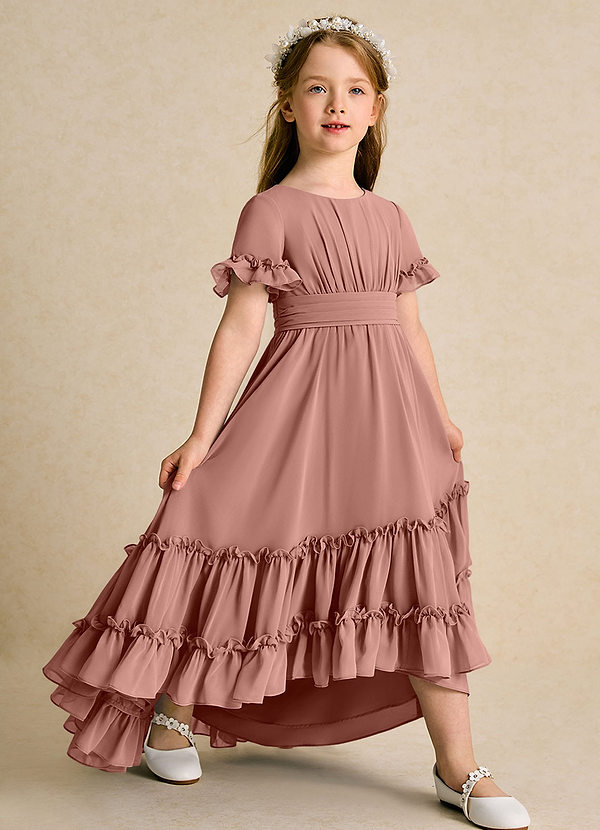 Azazie Kass Cedar Rose A-Line Pleated Chiffon Dress | Azazie CA