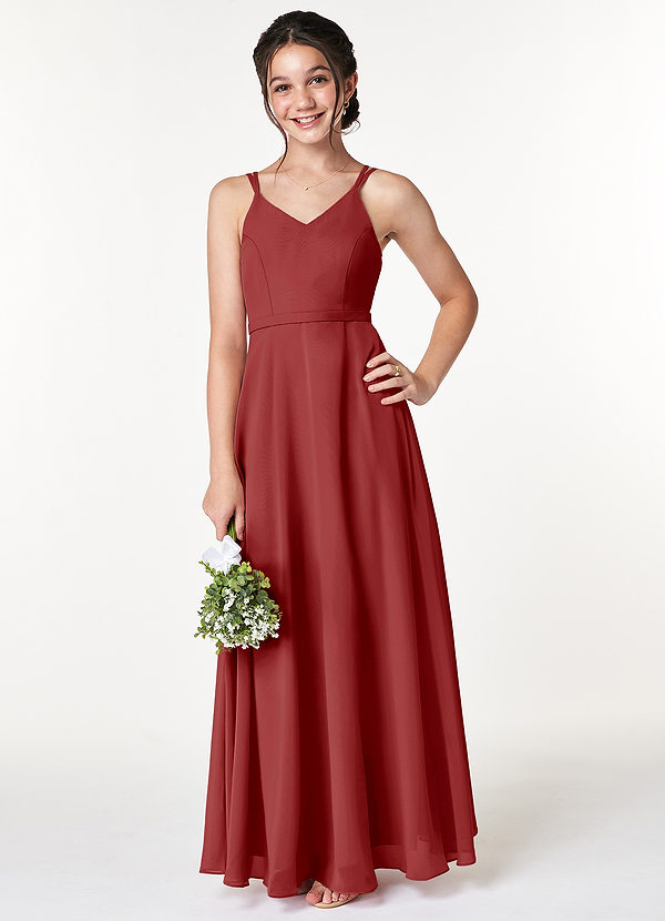 Rust Azazie Janine JBD Junior Bridesmaid Dresses | Azazie