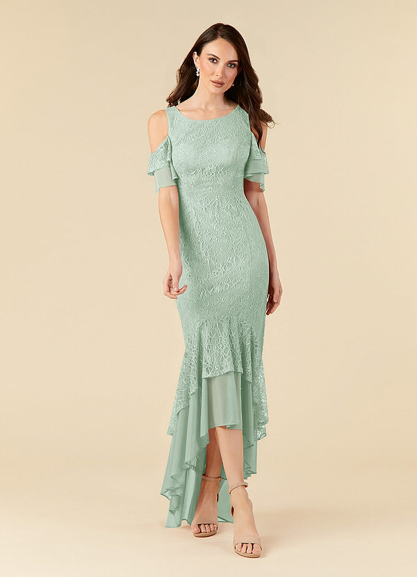 Agave Azazie Lacey Agave Sheath Lace Dress | Azazie