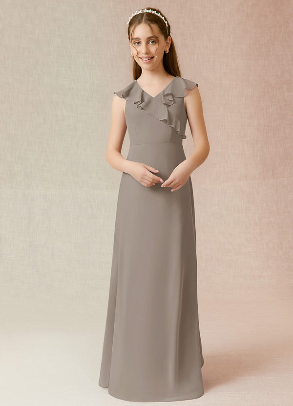 Gris Pardo Azazie Alyssa JBD vestidos de dama de honor junior | Azazie