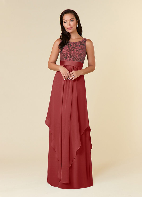 Rouille Azazie Xella Robe A-ligne Dentelle Longueur ras du sol ...