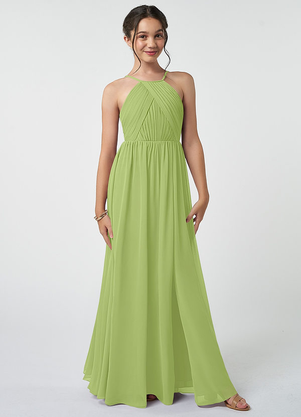 Pear Azazie Leighton JBD Junior Bridesmaid Dresses | Azazie
