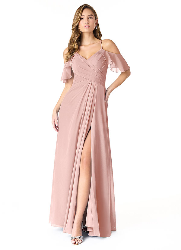 Azazie Dakota Powder Pink Chiffon Bridesmaid Dresses | Azazie