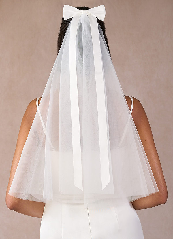 Bow Split Elbow Length Veil | Azazie