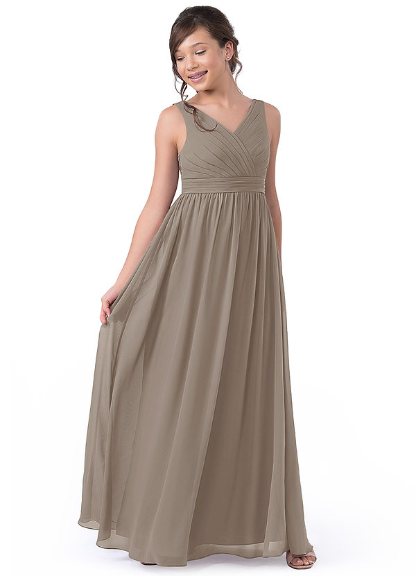 Taupe Azazie Kora Junior Bridesmaid Dresses | Azazie