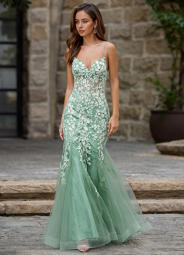 Lillian Light Green Maxi Dress | Azazie AU