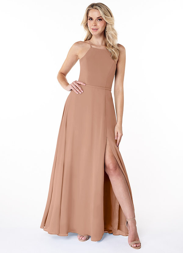 Champagne Rose Azazie Bree Bridesmaid Dresses | Azazie