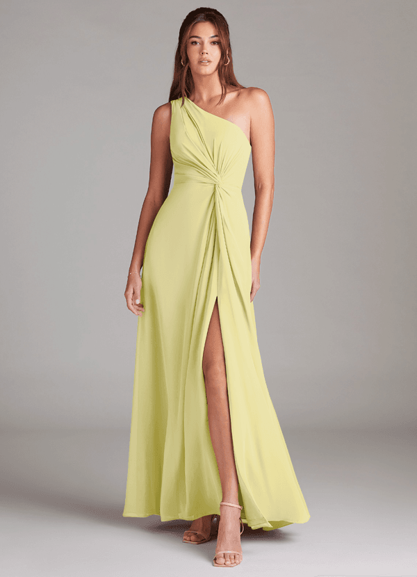 Azazie Brooke Lemon Sorbet Bridesmaid Dresses | Azazie