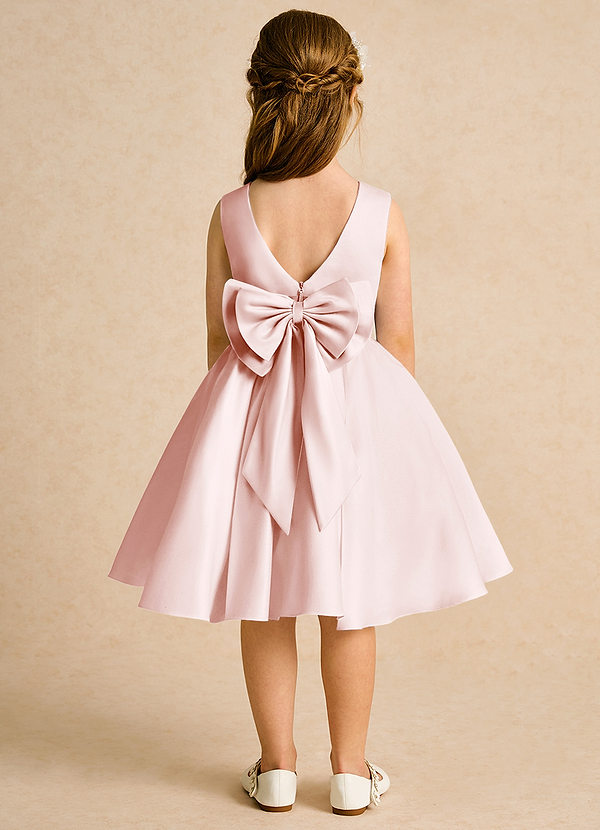 Azazie Sosie Blushing Pink Blushing Pink A-Line Pleated Matte Satin ...