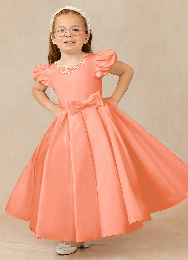Azazie Jewel Sunset Ball-Gown Pleated Matte Satin Dress | Azazie CA