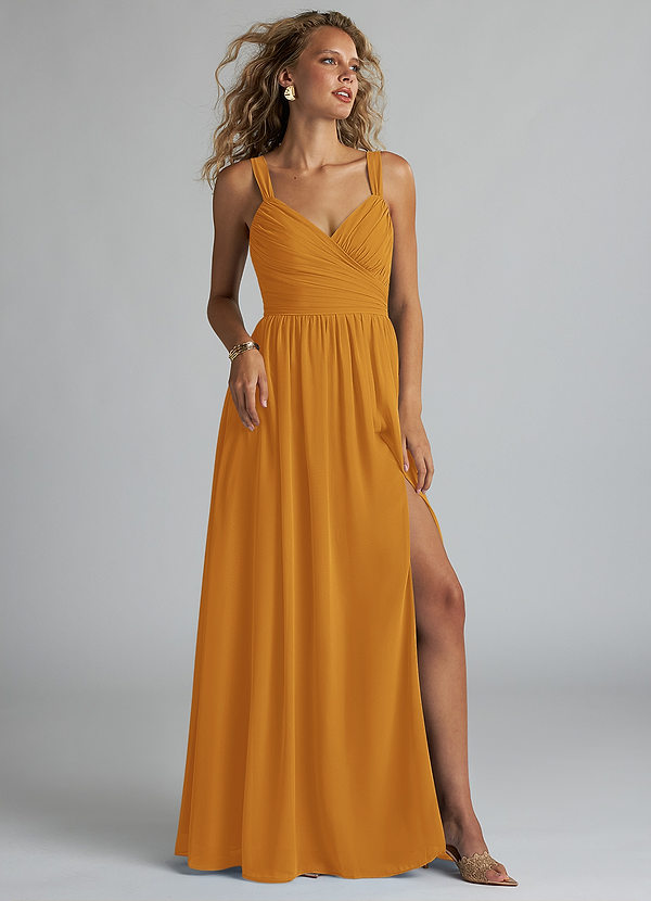 Azazie Aziza Butterscotch Bridesmaid Dresses | Azazie CA