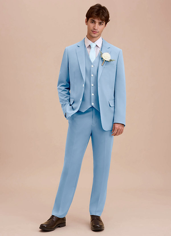 Ethan Sky Blue Refined Weave 3-piece Suit | Suit Sets |Azazie