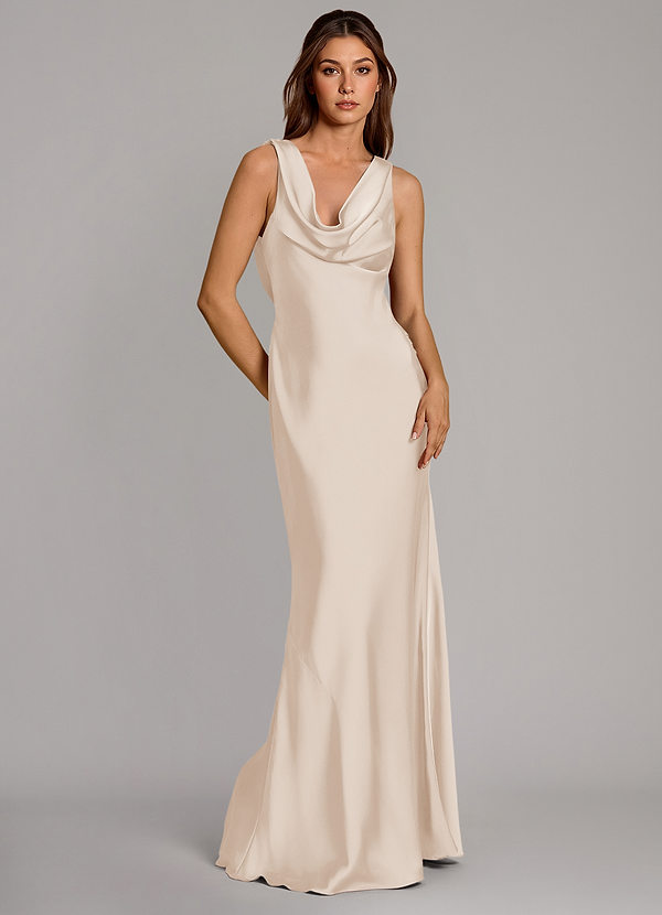 Azazie Cheryl White Alabaster Bridesmaid Dresses | Azazie