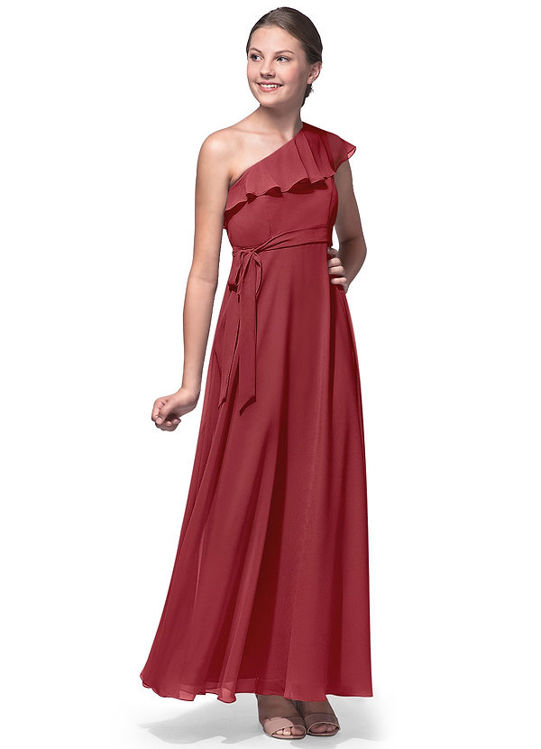Pomegranate Azazie Eletta Junior Bridesmaid Dresses | Azazie