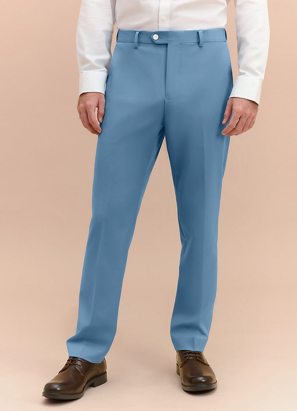 James Steel Blue Structured Stretch Dress Pants | Classic Short Dress ...