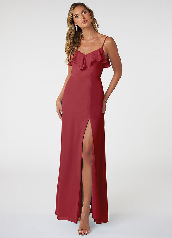 Azazie Natalia Pomegranate Bridesmaid Dresses | Azazie CA