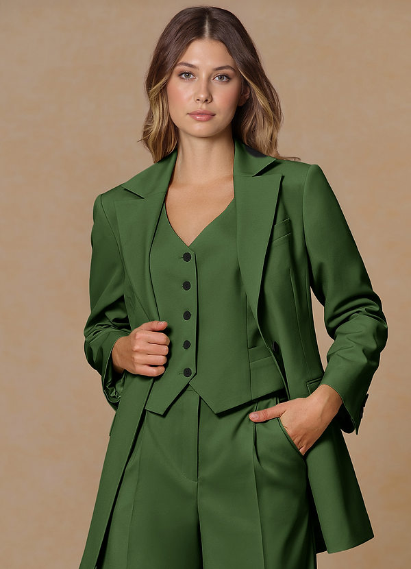 Rowan Olive Refined Weave Performance blazer | Azazie AU