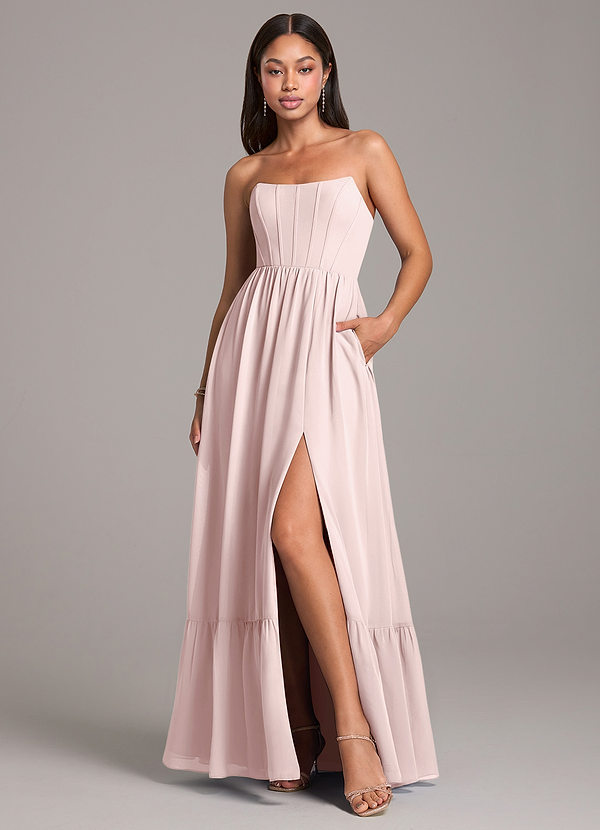 Azazie Kailee Blushing Pink Bridesmaid Dresses | Azazie