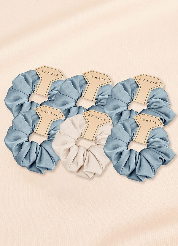 Mixed Color Bridesmaid Stretch Satin Over Size Scrunchie Set | Azazie CA