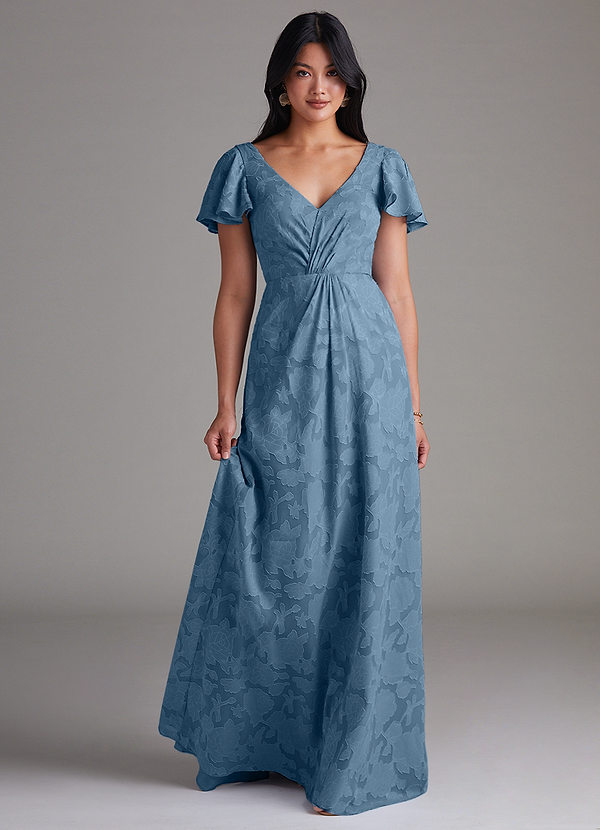 Azazie Soren Steel Blue Bridesmaid Dresses | Azazie