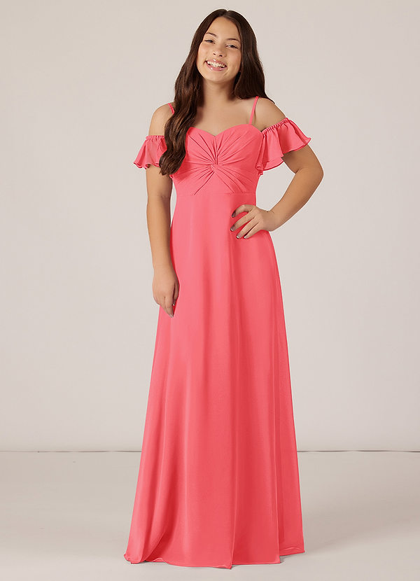 Watermelon Azazie Juna JBD Junior Bridesmaid Dresses | Azazie