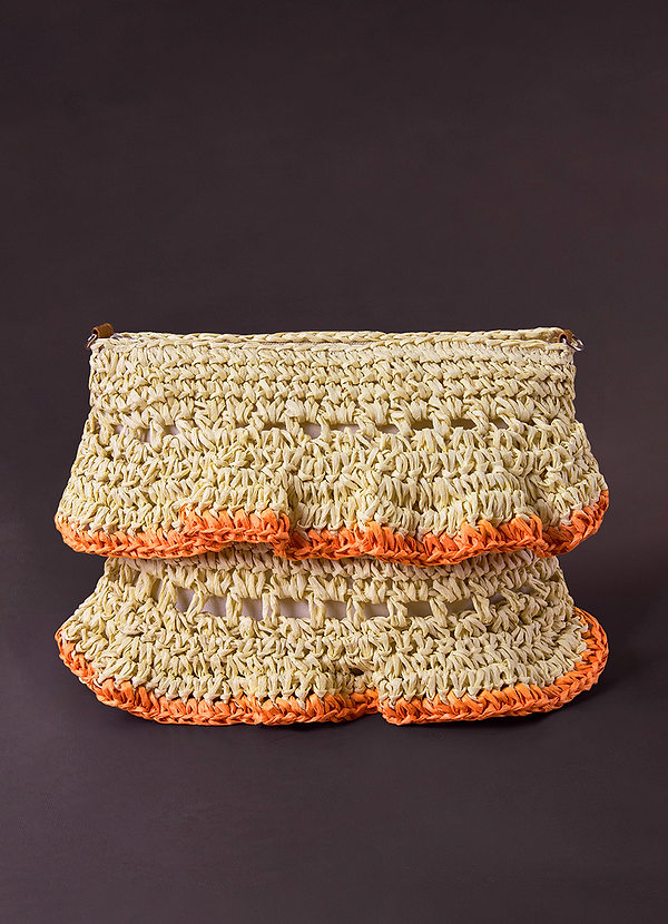 Sand Hand-Woven Color Blocking Crossbody Bag Bags | Azazie