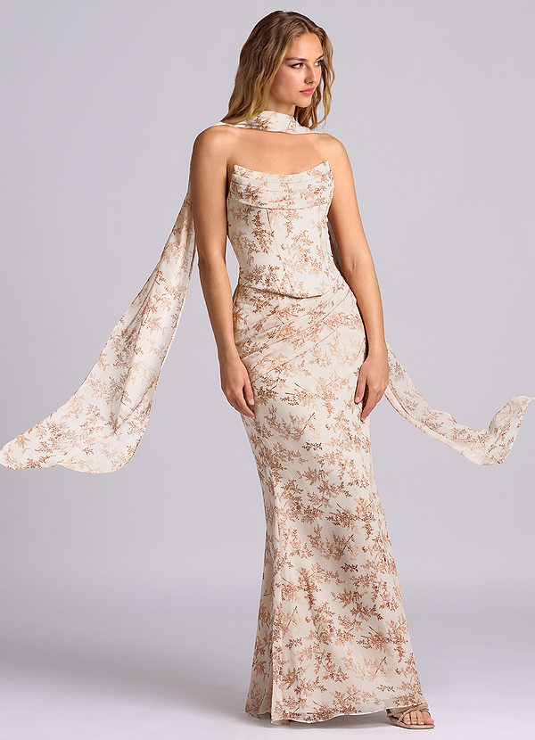 Azazie Sorrel Pink Fern Floral Bridesmaid Dresses | Azazie UK