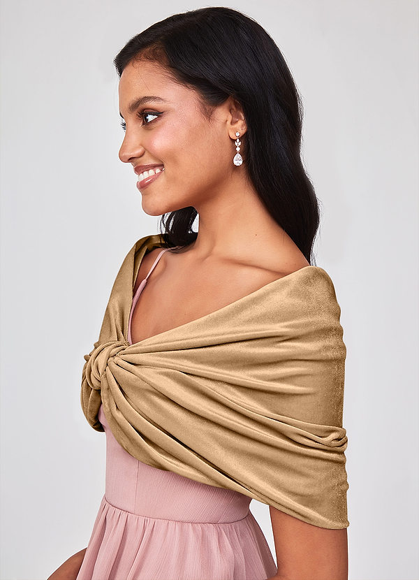 Azazie Off the shoulder Velvet Bow Wrap Wraps | Azazie