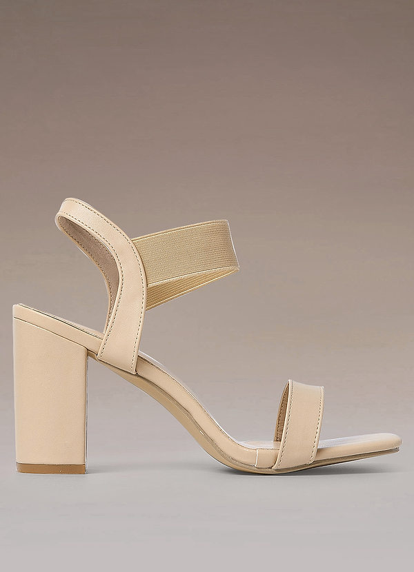 Nude Elastic Strap Sandals Shoes | Azazie