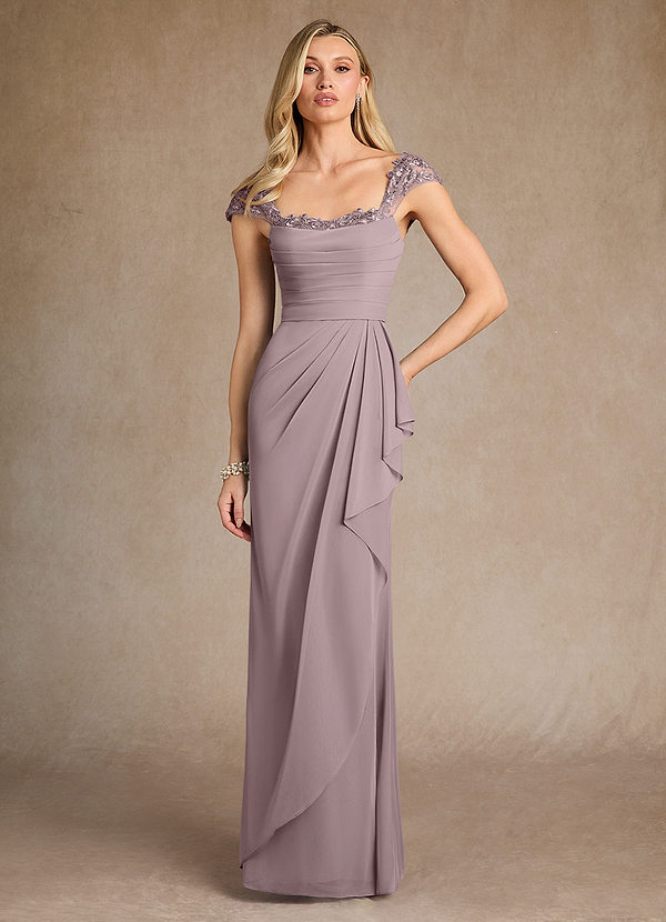 Azazie Belfast Dusk Sheath Lace Mesh Dress | Azazie CA