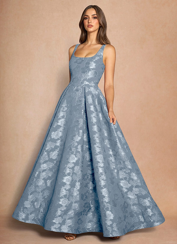 Briac Dusty Blue Maxi Dress | Azazie AU
