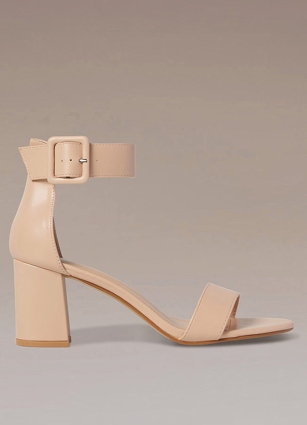 Apricot Square Buckle Ankle Strap Sandals Shoes | Azazie
