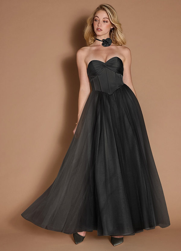 Katarina Noir Robe maxi | Azazie