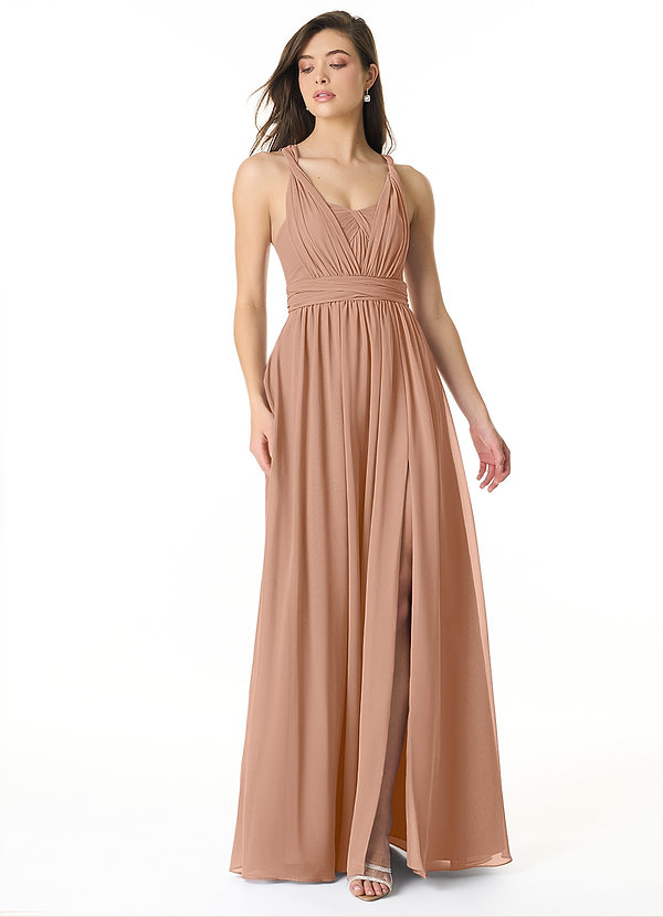 Champagne Rose Azazie Olani Bridesmaid Dresses | Azazie