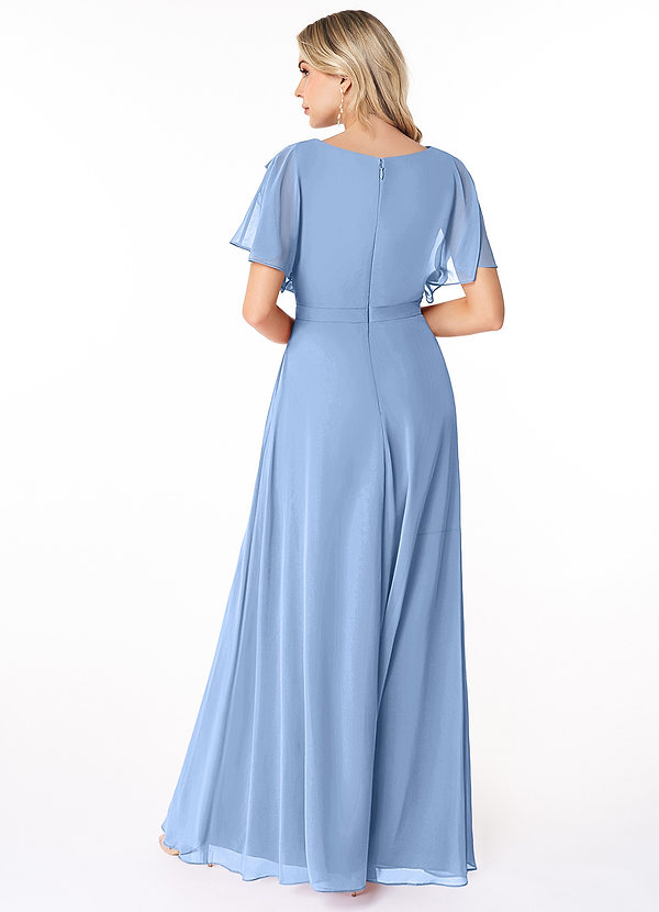Steel Blue Modest Bridesmaid Dresses Azazie