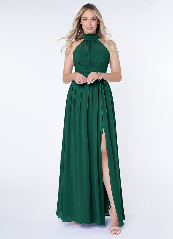 Azazie Iman Emerald Chiffon Bridesmaid Dresses | Azazie AU