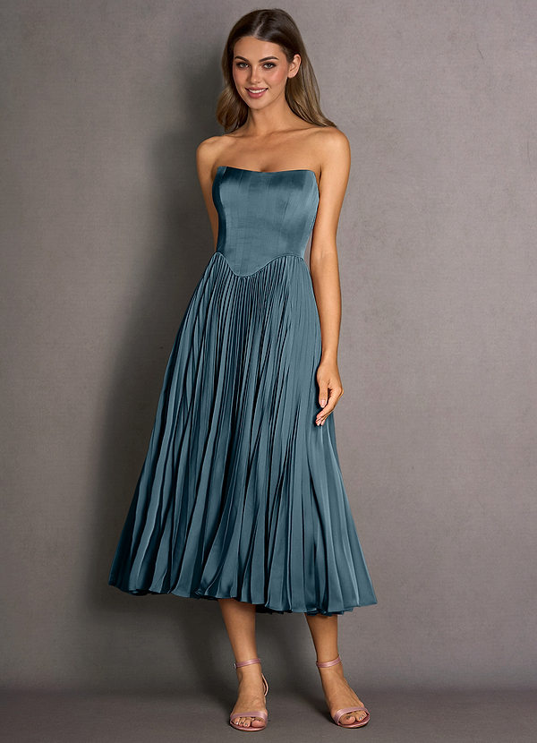 Celene Azure Blue Midi Dress | Azazie