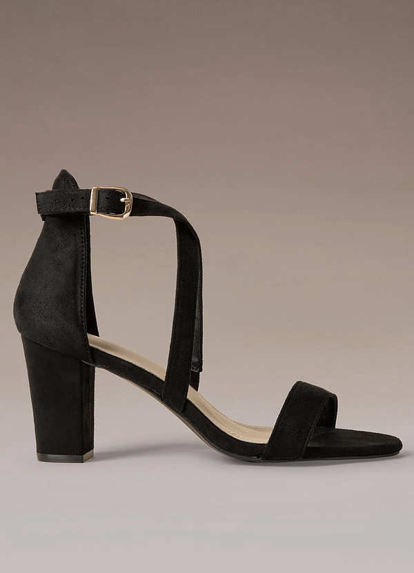 Black Black Ankle Strap Heels Shoes | Azazie