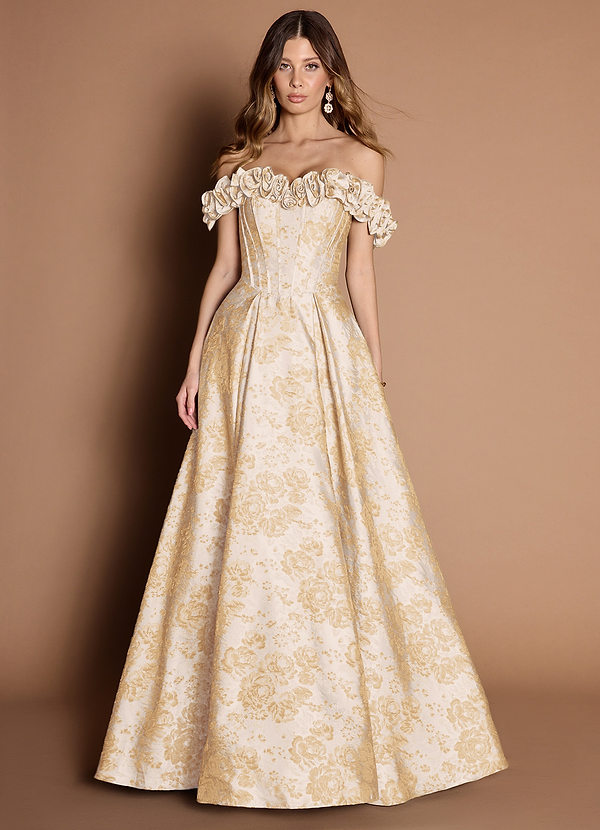 Zora Vintage Champagne Gown | Azazie UK