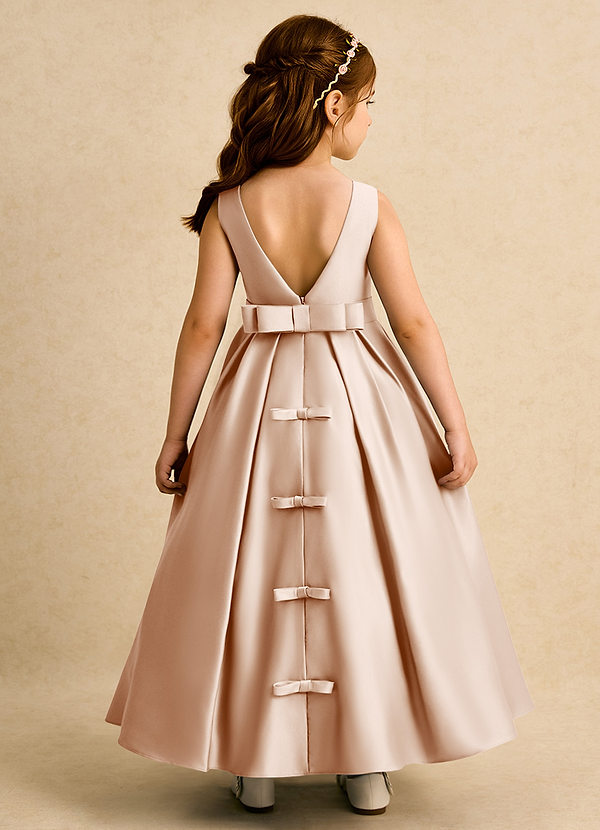 Azazie Mapel English Rose Ball-Gown Pleated Matte Satin Dress | Azazie CA